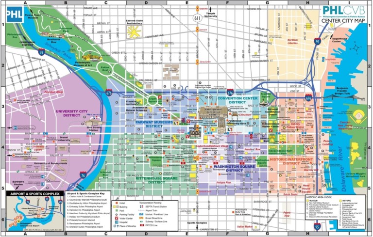 Philadelphia maps - The tourist map of Philly to plan your visit