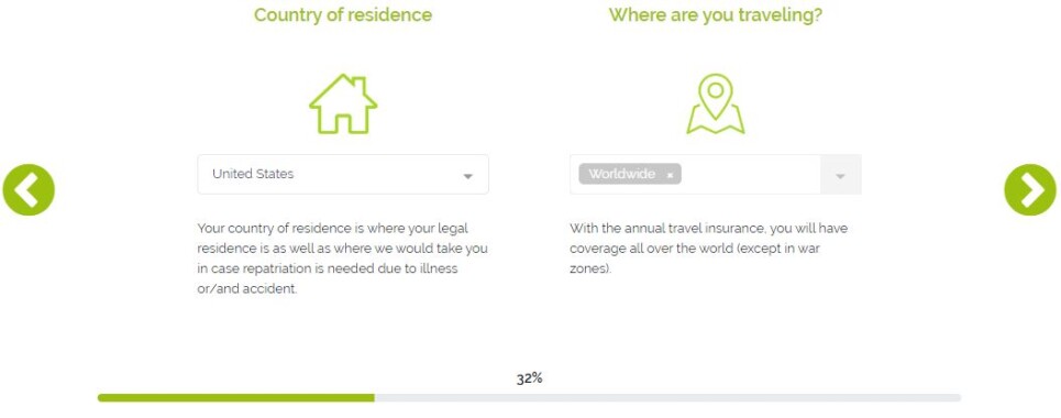 In the next step, you will have to indicate when your first trip starts ...